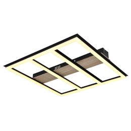 Globo FROOMY Deckenleuchte LED Holzoptik, Schwarz, 1-flammig