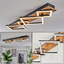 hofstein Cabanas Deckenleuchte LED Holzoptik, Schwarz, 1-flammig