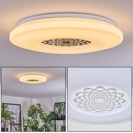 hofstein Kaas Deckenleuchte LED Chrom, Wei&szlig;, 1-flammig