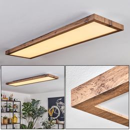 hofstein Salmi Deckenpanel LED Holzoptik, Schwarz, 1-flammig