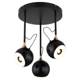 Globo Donovan Deckenleuchte LED Chrom, Schwarz, 1-flammig