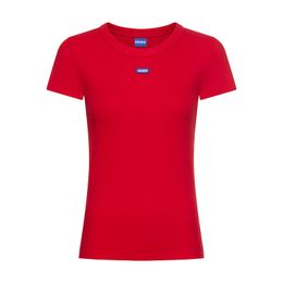 HUGO BLUE T-Shirt »Easy Tee« mit HUGO Aufnäher Dark Red 601 XXL (44) XXL (44) Shirt von HUGO Blue Womenswear