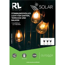REALITY Campus Solarleuchte LED Schwarz, 3-flammig