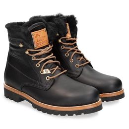 Panama Jack Winterboots »Aviator Igloo«, Blockabsatz, Winterstiefelette, Schnürboots mit Logo-Aufnäher schwarz 43 43 Trendige Winterstiefelette mit...