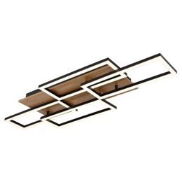 Globo Jeffry Deckenleuchte LED Naturfarben, Schwarz, 1-flammig, Fernbedienung