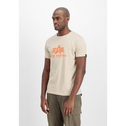 Alpha Industries T-Shirt »Basic T-Shirt« organic beige L L Kurzarm-Design, perfekt für die wärmeren Tage oder als Layering-Basis