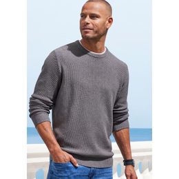 John Devin Herren Strickpullover Pullover in modischer Strickstruktur grau XXL (60/62)