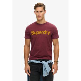 Superdry Rundhalsshirt »CLASSIC CORE LOGO SHADOW TEE« Port Red S S Bedrucktes Shirt von Superdry