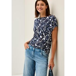 Cecil T-Shirt mit Knopfdetail an den Schultern und grafischem Print urban dark blue S (38) S (38) Print-Shirt mit Knopfdetail von Cecil