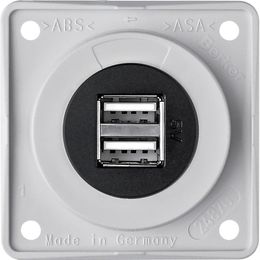 Berker Integro Flow und Pure Doppel USB Steckdose 12 V braun - 12 / 24 V Einbausteckdosen