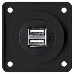 Berker Integro Flow und Pure Doppel USB Steckdose 12 V anthrazit - 12 / 24 V Einbausteckdosen