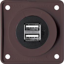 Berker Integro Flow und Pure Doppel USB Steckdose 12 V braun - 12 / 24 V Einbausteckdosen