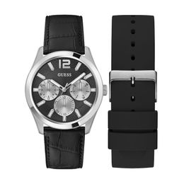 Guess Set 'Zen': Uhr + Armband Herren Größe One Size schwarz / silber