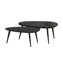 U.N.O uno Couchtisch 2er Set XL Dortmund schwarz Ma&szlig;e (cm): B: 75 H: 45 Tische > Couchtische > Couchtische nach Material &raquo; Sofa DE