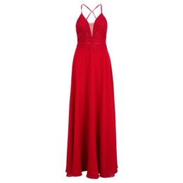 Vera Mont Abendkleid mit Stickerei Damen Größe 38 rot Winterkleid