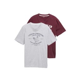 Tom Tailor T-Shirt Herren Größe XXL marine / graumeliert / weinrot / weiß