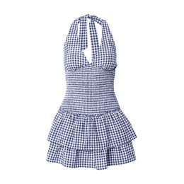 Hollister Kleid Damen Größe 38 navy / weiß