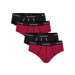 Sloggi Slip 4er Pack in Schwarz/Rot | Gr.: XL