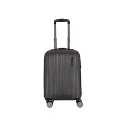 Polestream Moonrock 4 Rollen Kabinentrolley 55 cm mit Dehnfalte in black brushed | Gr.: onesize
