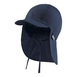 Sterntaler Schirmm&uuml;tze mit Nackenschutz einfarbig in marineblau | Gr.: 49 cm