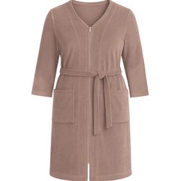 Vivisence Bademantel lang '5011' Damen Gr&ouml;&szlig;e XXL beige