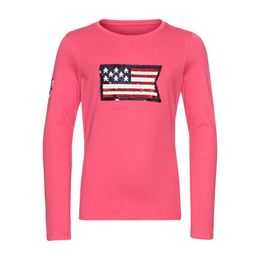 DELMAO Shirt M&auml;dchen Gr&ouml;&szlig;e 128/134 navy / pink / blutrot / wei&szlig;