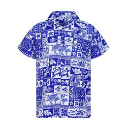 King Kameha Shirt 'Puzzle' male Blue size M