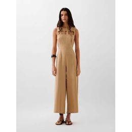 Scalpers Linen Jumpsuit ' ' Damen Gr&ouml;&szlig;e L camel / braun