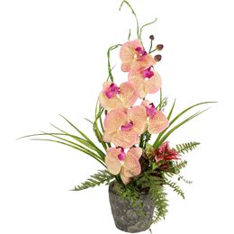 Kunstpflanze I.GE.A., orange, B:22cm H:46cm T:16cm, Keramik, Kunststoff, Polyester, Kunstpflanzen