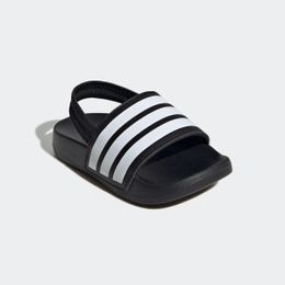 Badesandale adidas Sportswear "ESTRAP KIDS ADILETTE", Gr. 26, schwarz-weiß (core schwarz, cloud weiß, core schwarz), Synthetik, Textil, Sportlich, Schuhe
