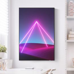 Akustik-Wechselbild Neonlichtpyramide