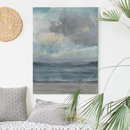 Bilderwelten Leinwandbild Natur Meer Strand Strandaufgang I - Leinwanddruck Hochformat - Wandbild S-XXL - moderne Bilder auf Leinwand Flur Wohnzimmer