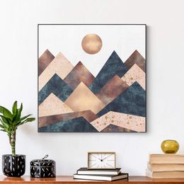Wechselbild Geometrische Berge Bronze