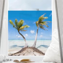 Fensterfolie Urlaub unter Palmen