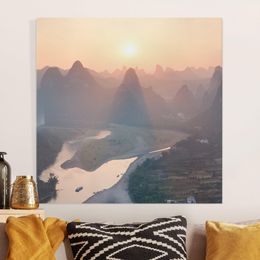 Bilderwelten Leinwandbild Sonnenaufgang in Berglandschaft