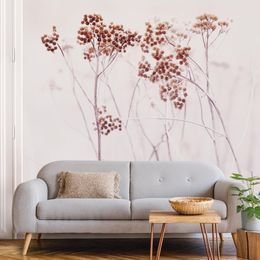 Bilderwelten Fototapete Isl&auml;ndische Wildblumen Landhaus,Botanik Gr&auml;ser Wohnzimmer,Schlafzimmer Vliestapete inkl. Kleister oder selbstklebend