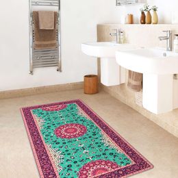 Teppich Klassisches Persermuster Pink Gelb