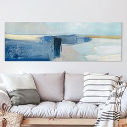 Bilderwelten Leinwandbild Ewiger Strand - Wandbild bis XXL Print Kunstdruck Natur Strand Wohnzimmer Schlafzimmer Blau