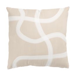 Bilderwelten Dekokissen Kissenbezug beige originell Abstrakt - Wei&szlig;e Serpentinen - Bett Couch Sofakissen Bezug & F&uuml;llung in 40x40 50x50 60x60
