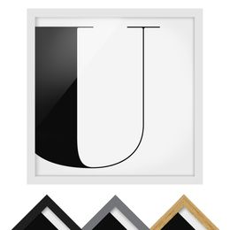 Spruch Bild mit Rahmen Antiqua Letter U
