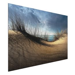 Bilderwelten Alu Dibond Outdoor Bild Strand beige Motiv wetterfest - Sandd&uuml;ne - D&uuml;nen Wohnzimmer Schlafzimmer
