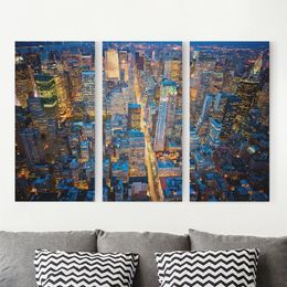 Bilderwelten 3-teiliges Leinwandbild - Querformat Midtown Manhattan