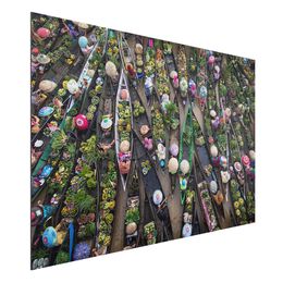 Bilderwelten Alu-Dibond Outdoor Bild Schwimmender Markt