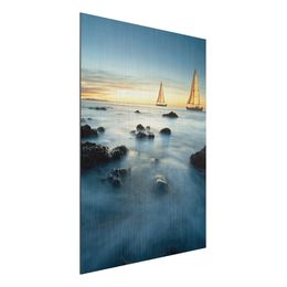 Bilderwelten Alu-Dibond Outdoor Bild Segelschiffe im Ozean