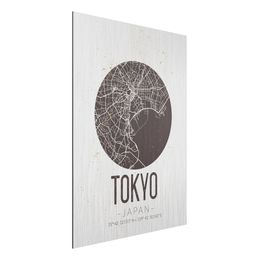 Bilderwelten Alu-Dibond Outdoor Bild Stadtplan Tokyo - Retro