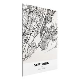 Bilderwelten Alu-Dibond Outdoor Bild Stadtplan New York - Klassik