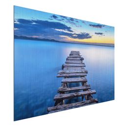 Bilderwelten Alu-Dibond Outdoor Bild Steg ins ruhige Meer