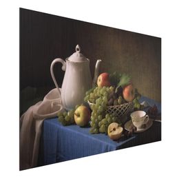 Bilderwelten Alu-Dibond Outdoor Bild Stillleben mit Kaffeekanne