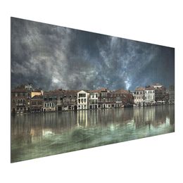 Bilderwelten Alu Dibond Outdoor Bild Stadt einzigartig modern wetterfest - Reflexionen in Venedig - Italien Wohnzimmer Schlafzimmer