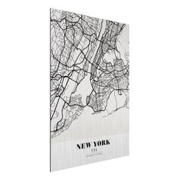 Bilderwelten Alu-Dibond Outdoor Bild Stadtplan New York - Klassik